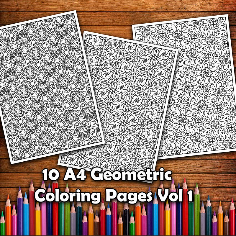 Geometric Patterns Coloring Pages for Adults Vol. 1 - Instant PDF ...