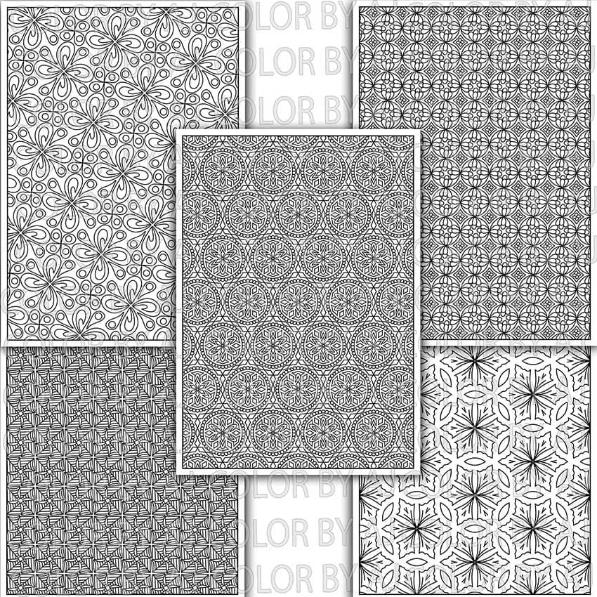Geometric Patterns Coloring Pages for Adults Vol. 1 - Instant PDF ...