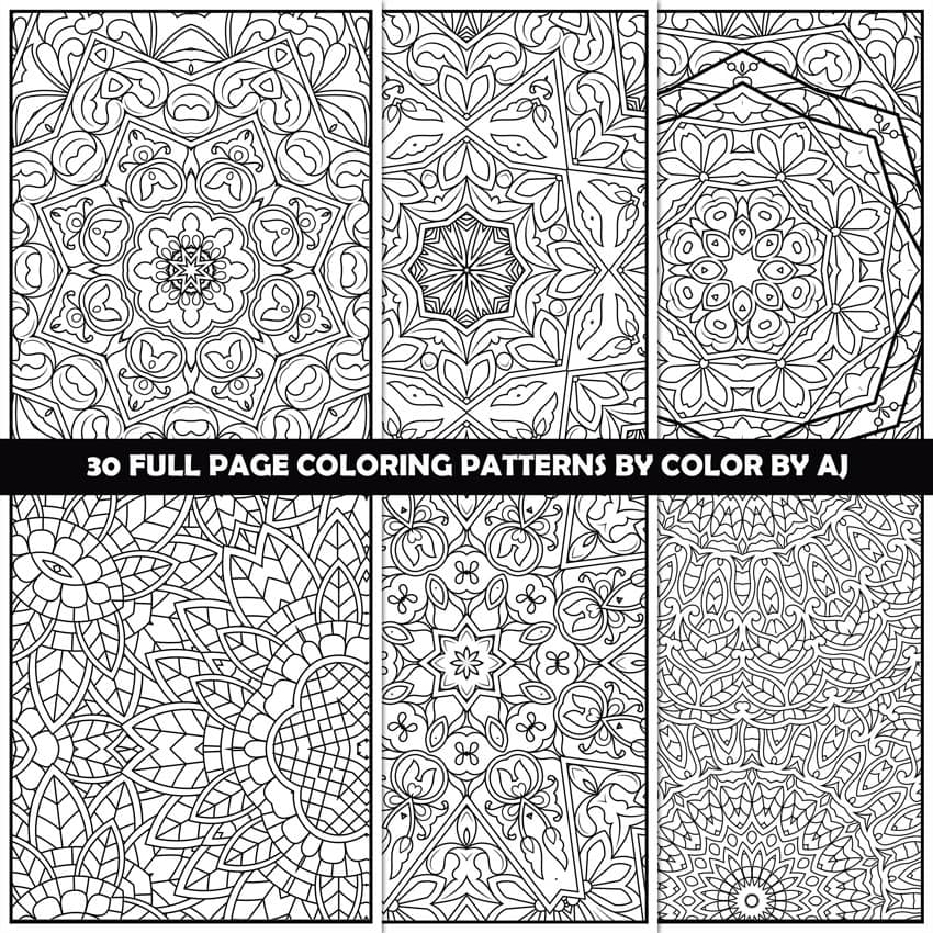 30 A4 Mandala Full Page Patterns Coloring Pages for Adults - A4 ...