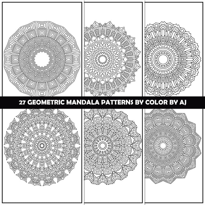 27 A4 Geometric Patterns Coloring Pages for Adults - A4 Printable ...